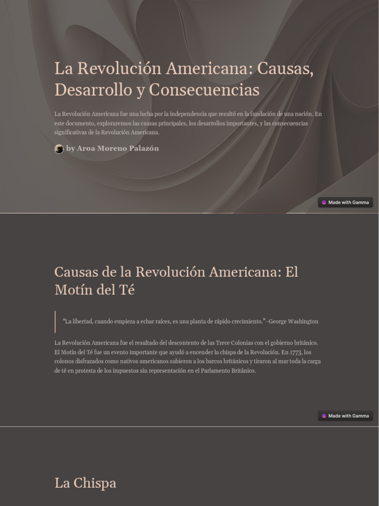 La Revolucion Americana Causas Desarrollo y Consecuencias | PDF | Historia