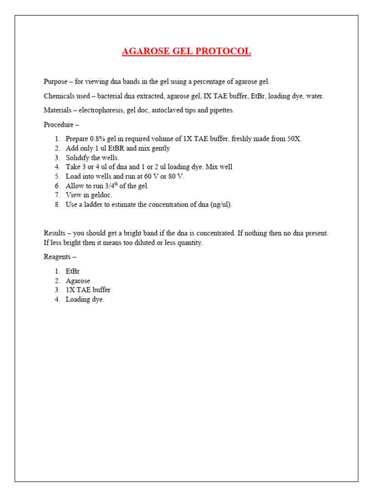 Agarose Gel | PDF