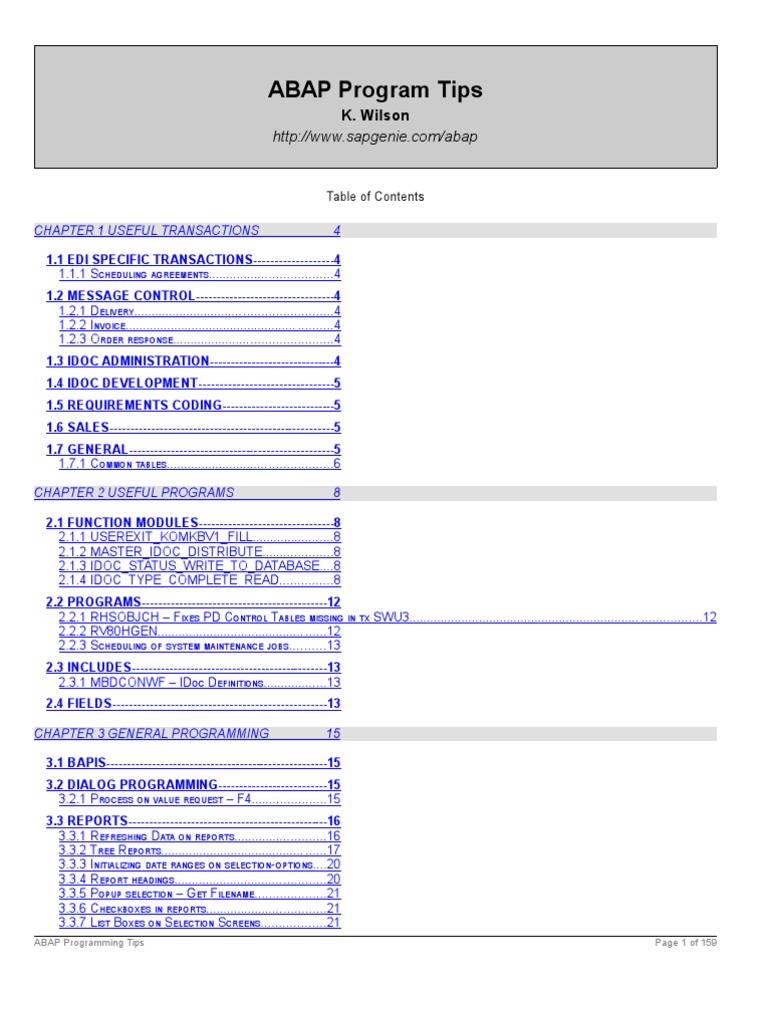 ABAP Program Tips v3 | PDF
