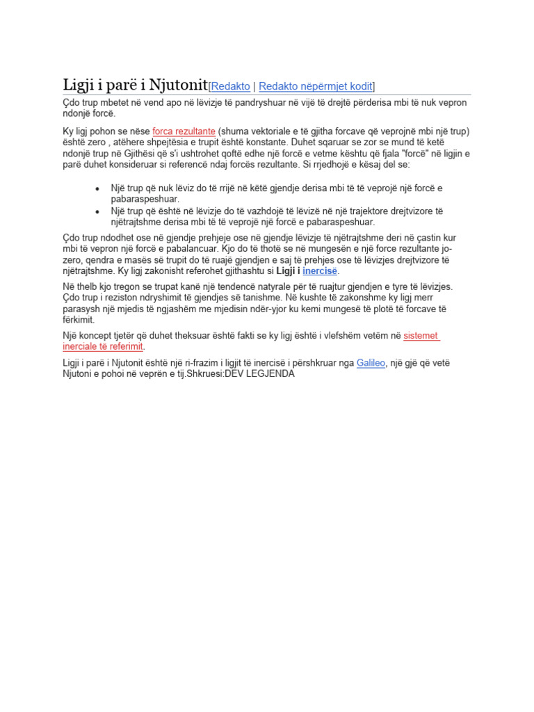 Ligji I Parë I Njutonit | PDF