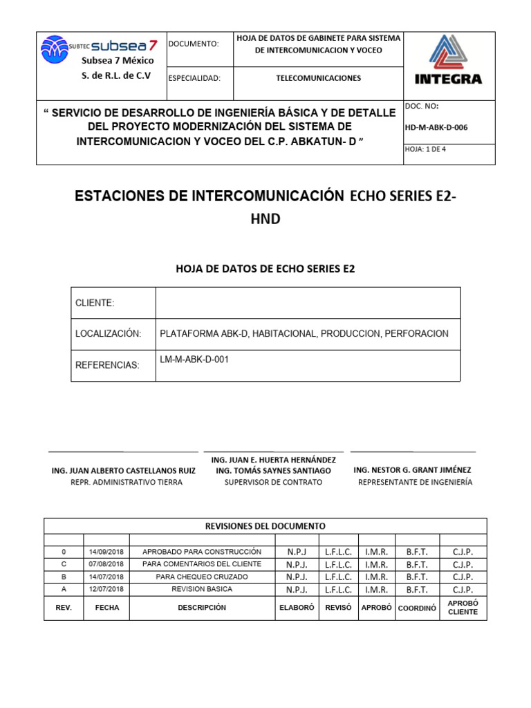 Echo Series E2-HND: Estaciones de Intercomunicación | PDF | Micrófono ...