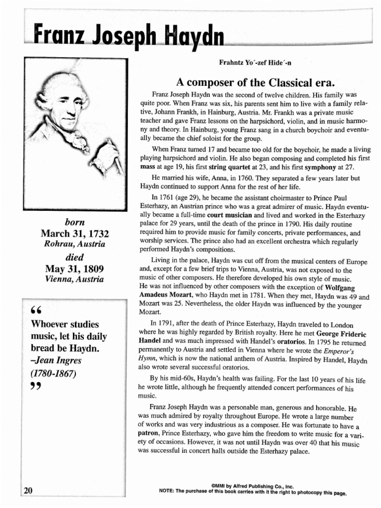 Franz Joseph Haydn | PDF