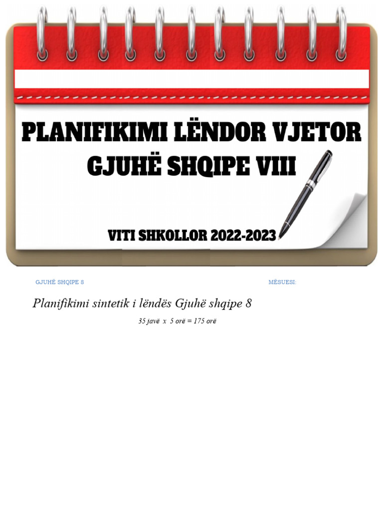 Gjuha Shqipe 8 | PDF