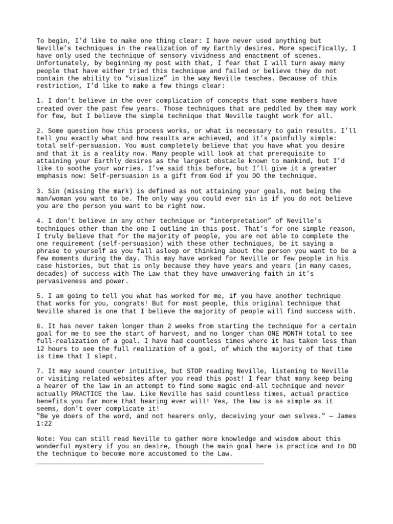 The Simple & Perfect Technique | PDF | Knowledge | Feeling