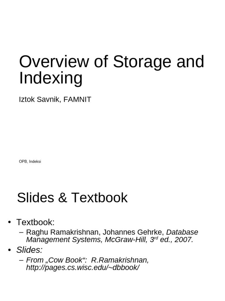 Indexes Overview | PDF