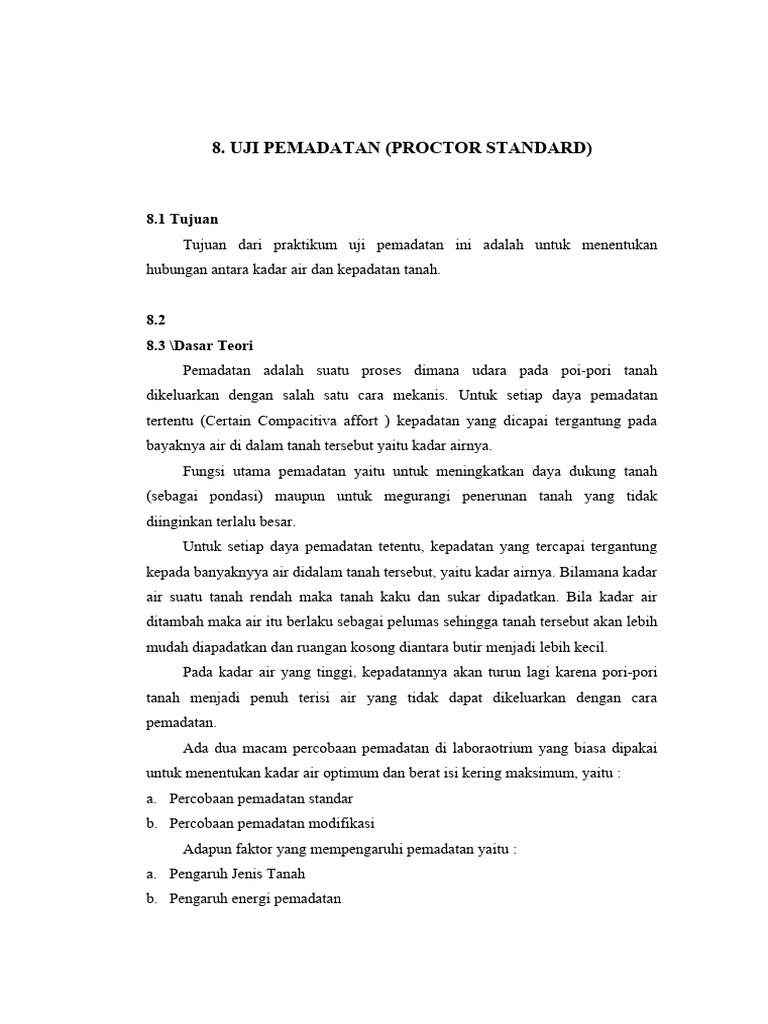 Uji Pemadatan (Proctor) | PDF
