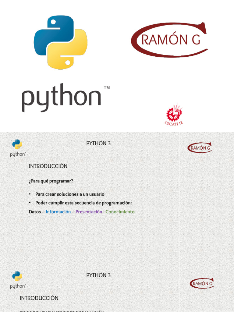 Python One Ramón | Descargar gratis PDF | Programación de computadoras | Programación