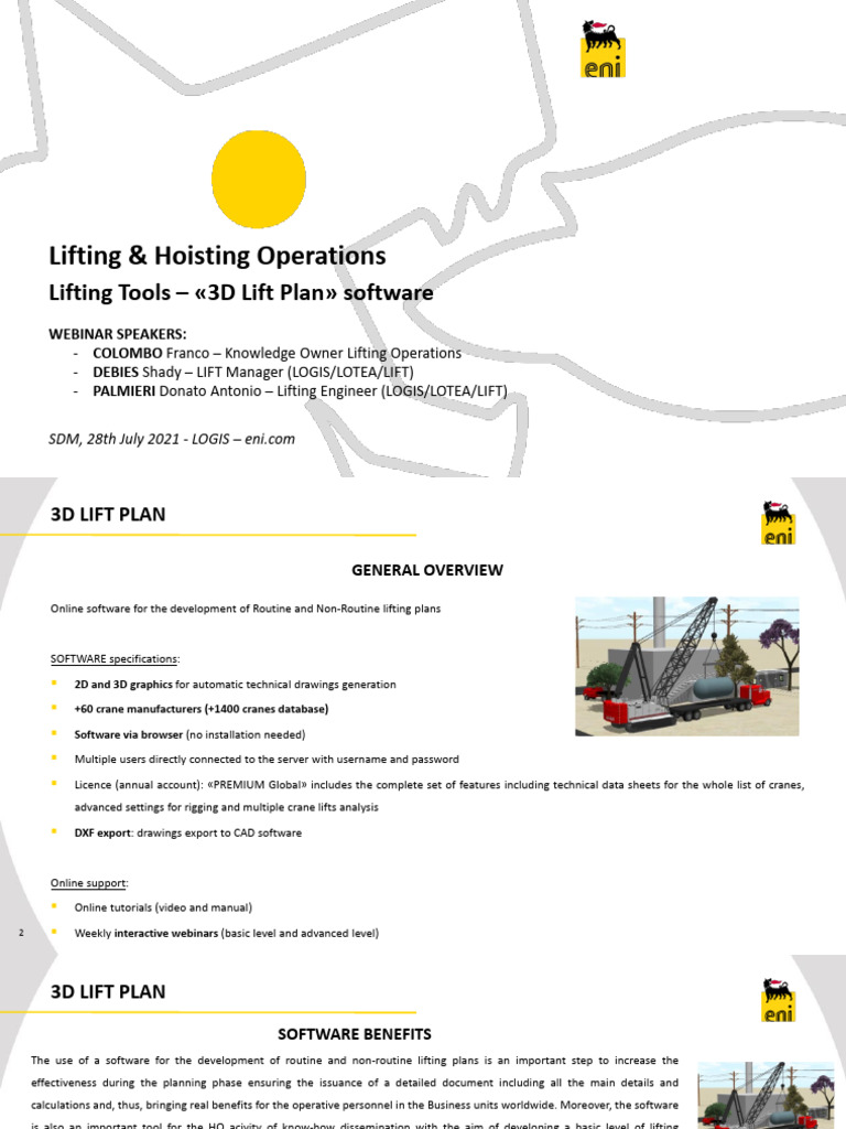 Webinar - Lifting and Hoisting - 3D Lift Plan Software | PDF