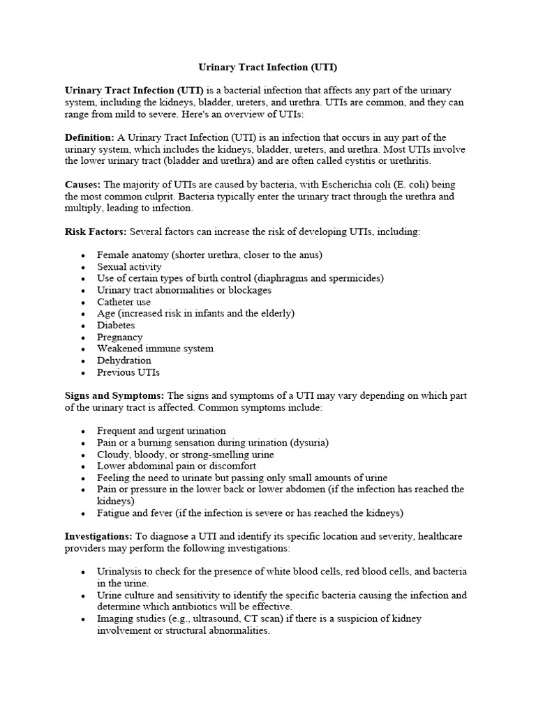 Urinary Tract Infection | PDF