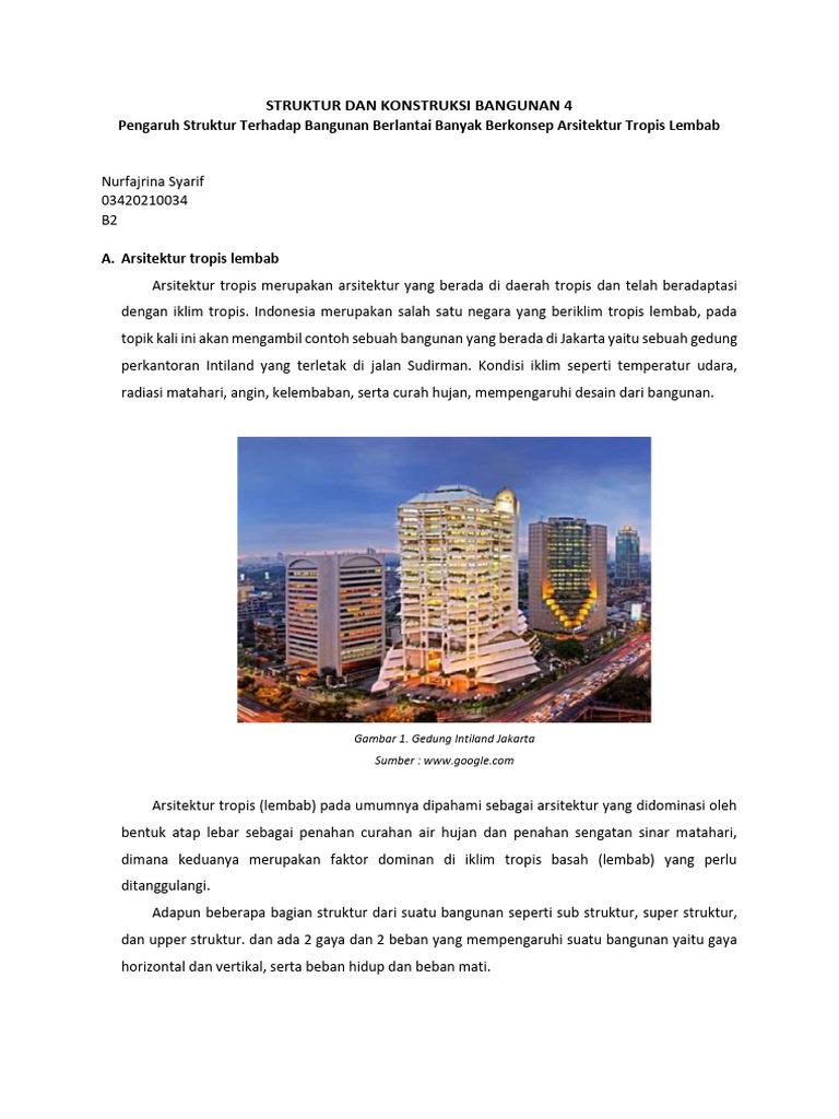 Sistem Struktur High Rise Building Pada Iklim Tropis Lembab | PDF