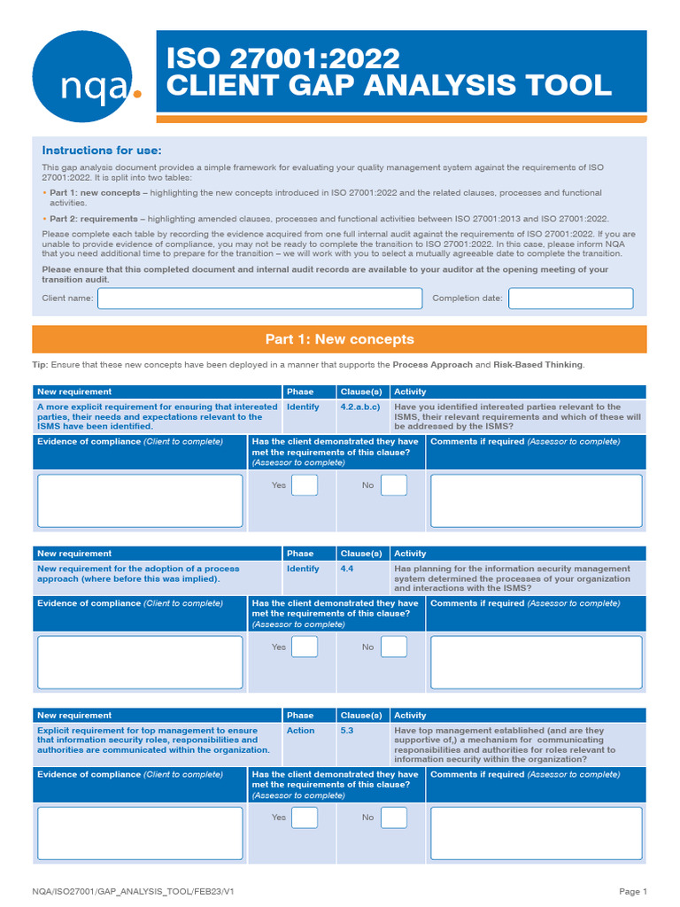 27001-Gap-Analysis Tool | PDF
