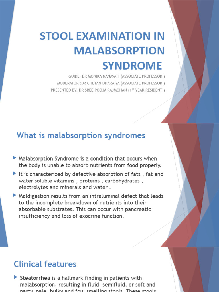 Stool Examination in Malabsorption Syndrome (Autosaved) | PDF