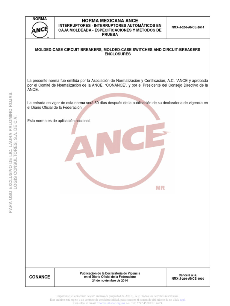 NMX J 266 Ance 2014 | PDF | Estandarización | México