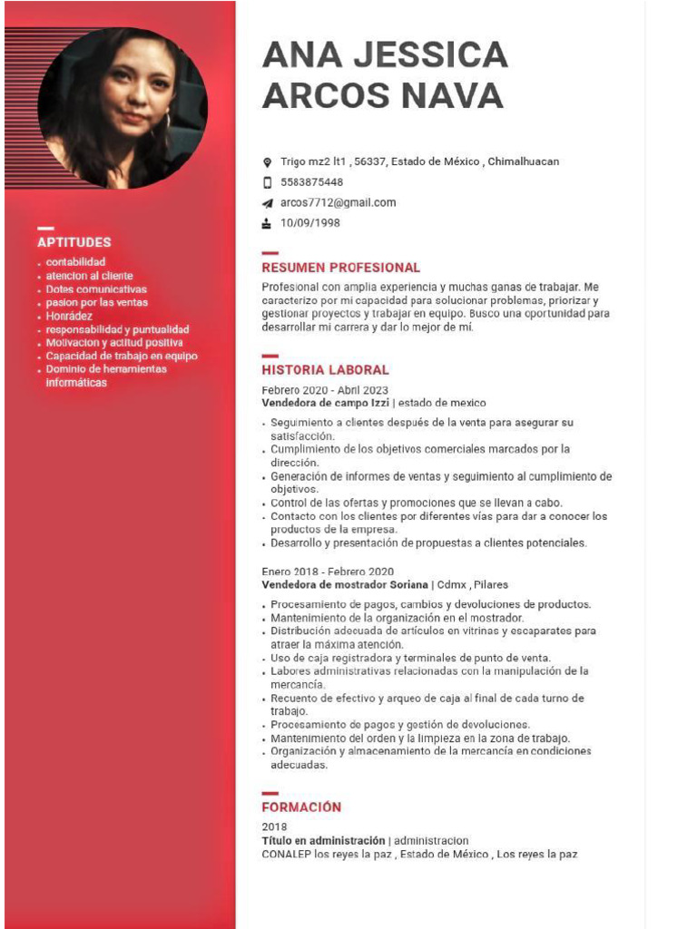 CV Ana Jessica Arcos Nava | PDF