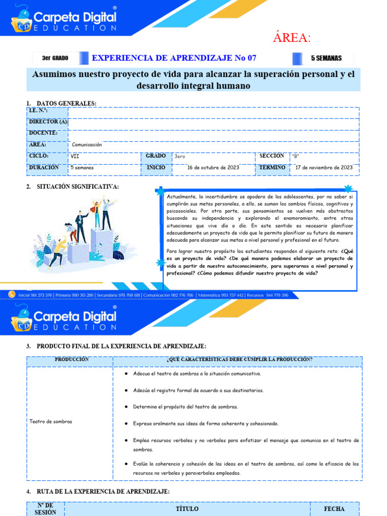 3º Experiencia de Aprendizaje - Exp7 - Com | PDF