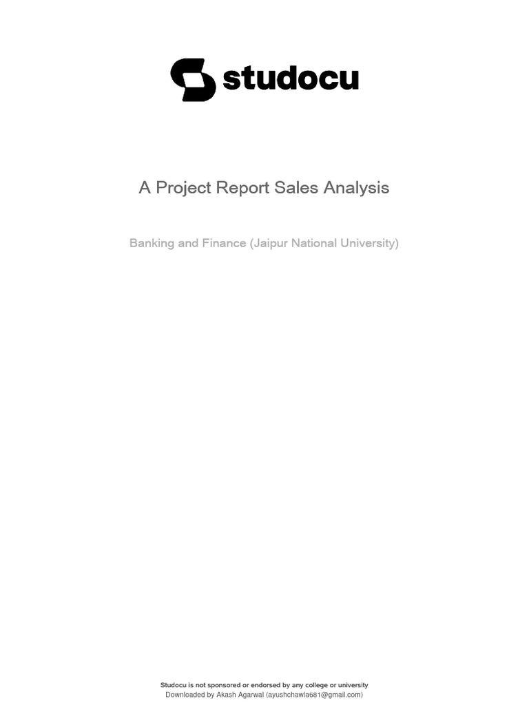 A Project Report Sales Analysis | PDF | Working Capital | Financial Capital