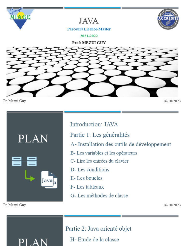 Cours Java | PDF | Java (Langage de programmation) | Informatique