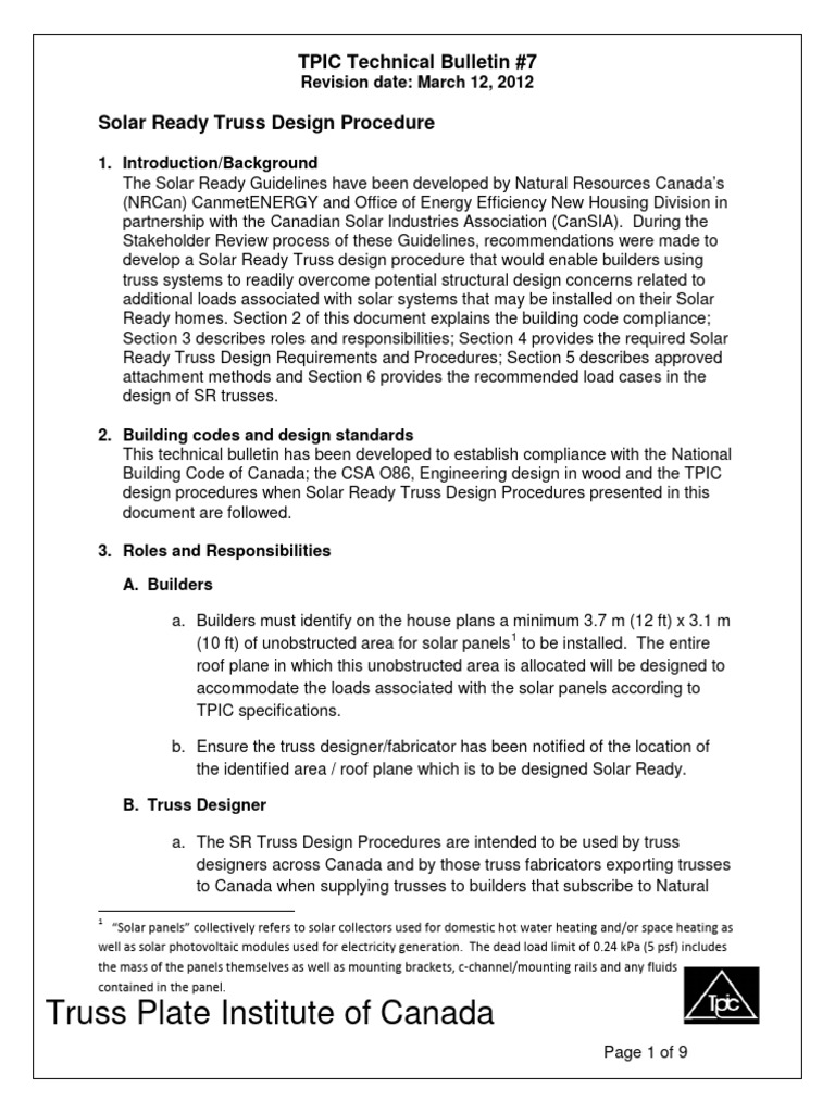 Solar Ready Truss Design Guidelines | PDF | Truss | Building Engineering