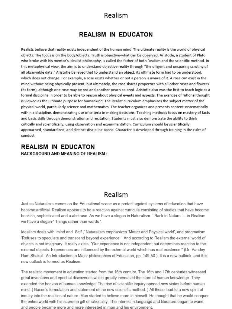 Realism | PDF