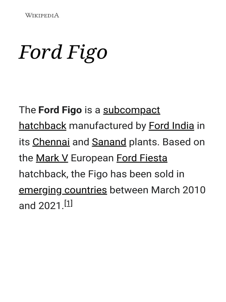 Ford Figo | PDF | Front Wheel Drive Vehicles | Car Body Styles
