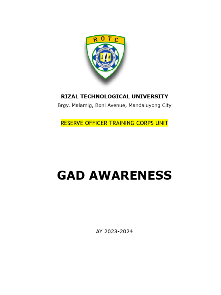 GAD Awareness and Training Overview 2023-2024 | PDF | Gender And ...