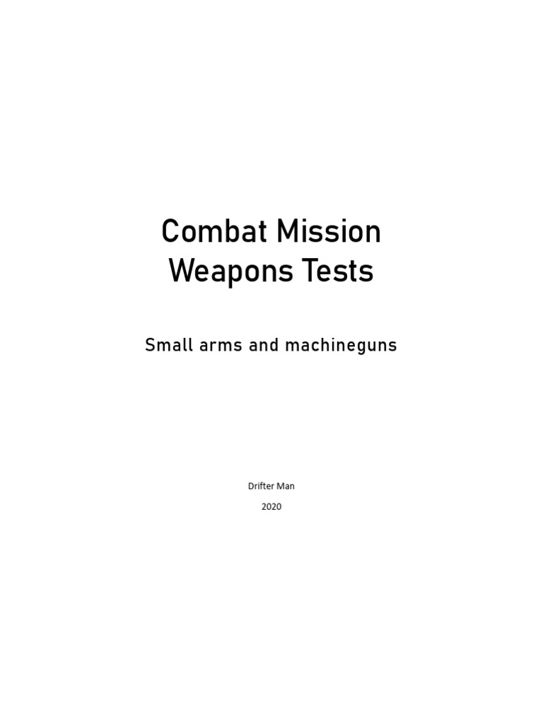 CMBN Weapons Tests 2020 | PDF