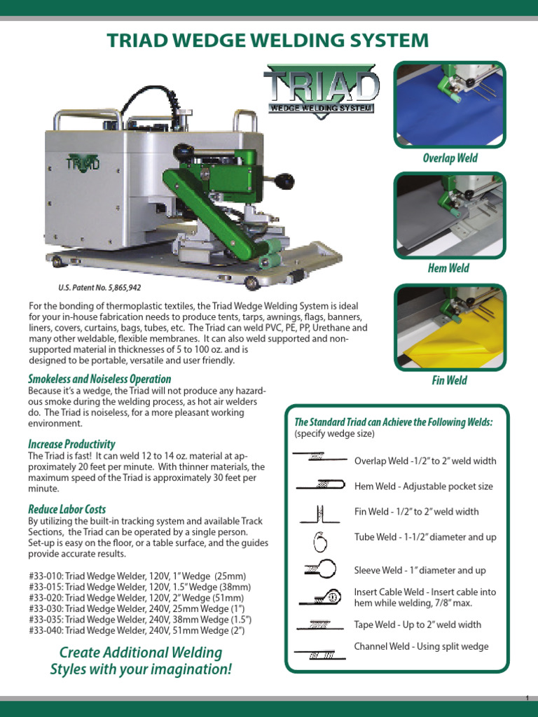 Triad Wedge Welder With Digital Graphics Package | PDF