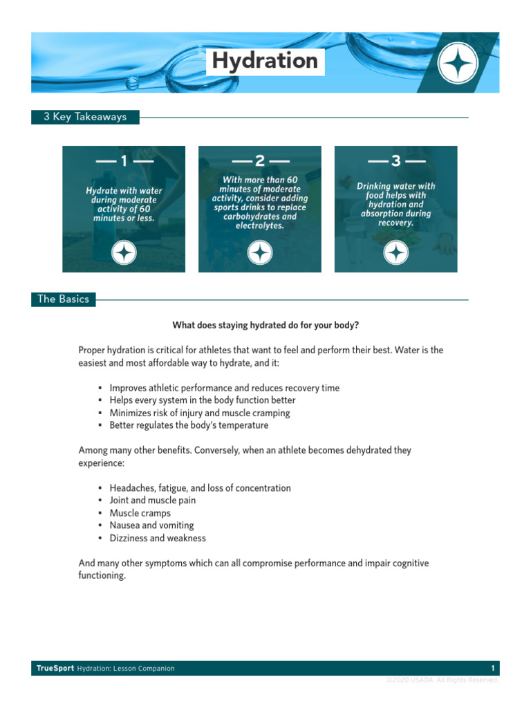 Hydration Simple Lesson | PDF | Dehydration | Medical Specialties