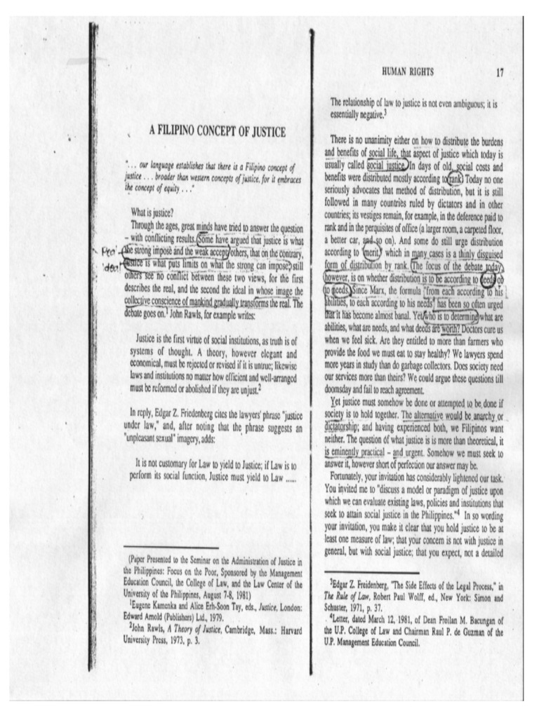 Diokno Filipino Concept of Justice | PDF