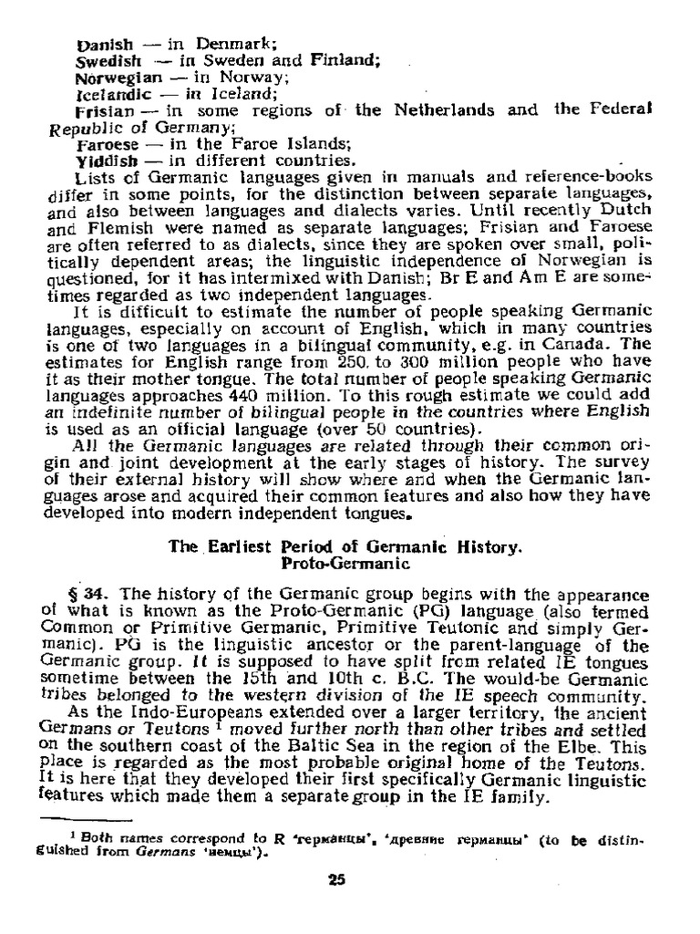 Classification of The Germanic Languages | PDF