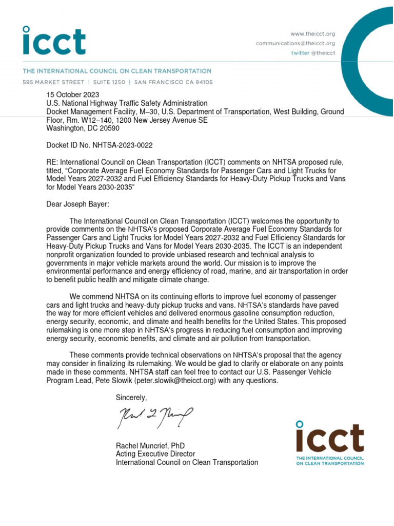 Nhtsa Cafe Standards – Resetting the Corporate Average Fuel Economy ...