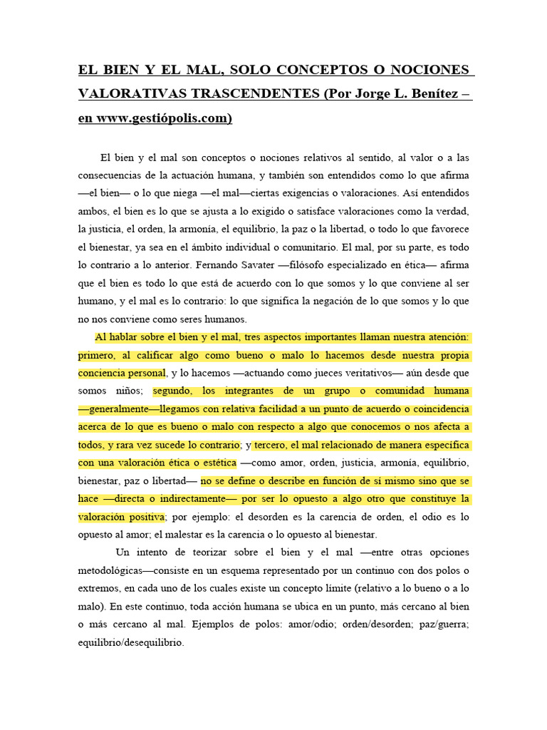 El Bien y El Mal | PDF | Mal | Amor