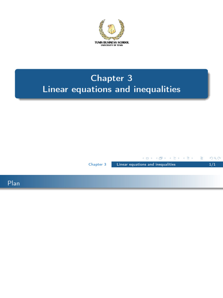 Chap3 Linear Equations and Inequalities | PDF Chap3 Linear Equations and Inequalities | PDF