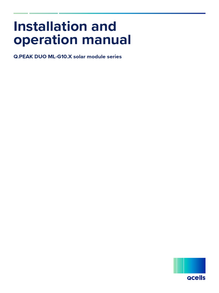 Qcells Installation Manual Q.PEAK DUO ML-G10.X Modules Series 2022-10 ...