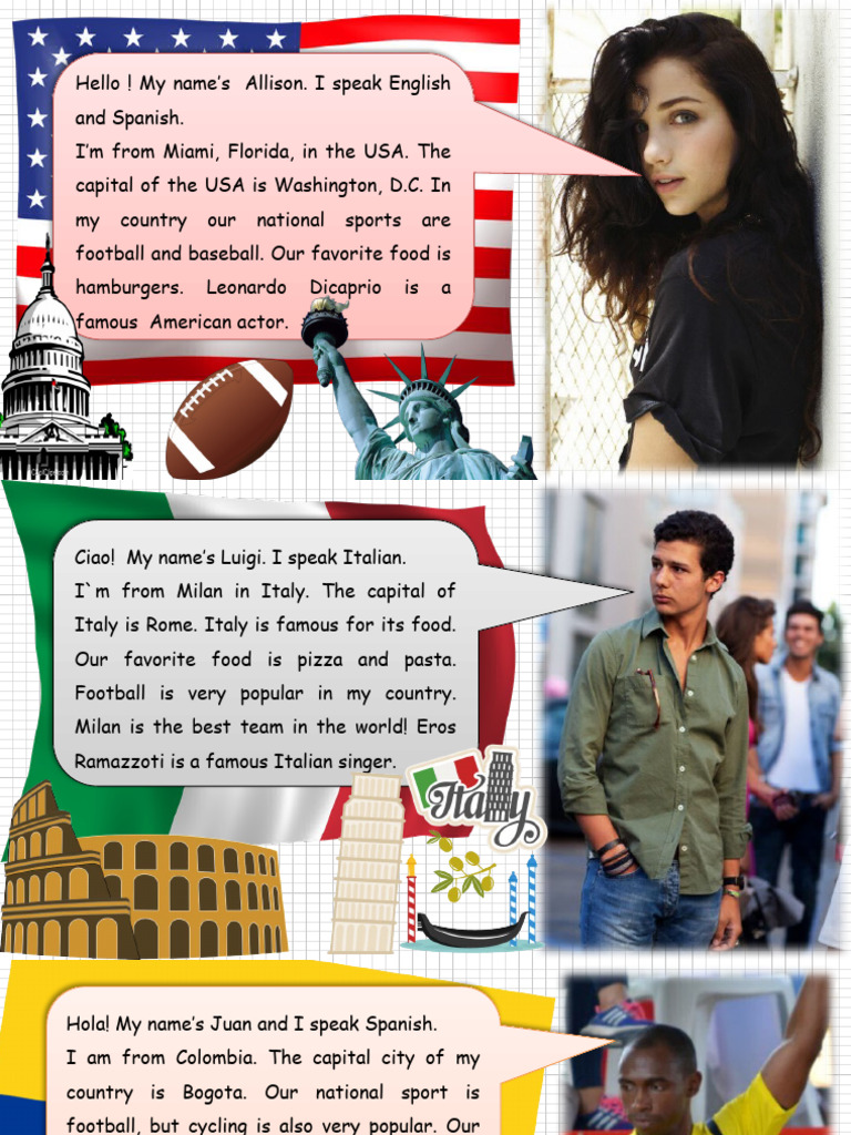 Countries and Nationalities Reading Comprehension Reading Comprehension ...