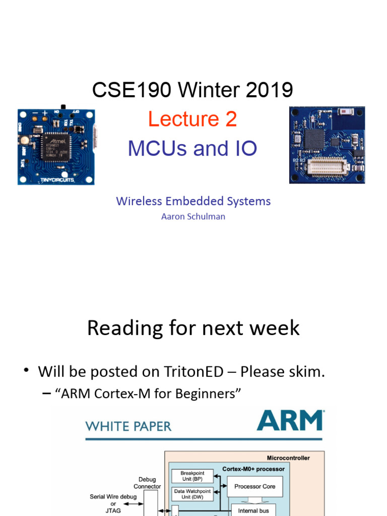 Lecture2-Mcu and Io | PDF | Microcontroller | Central Processing Unit