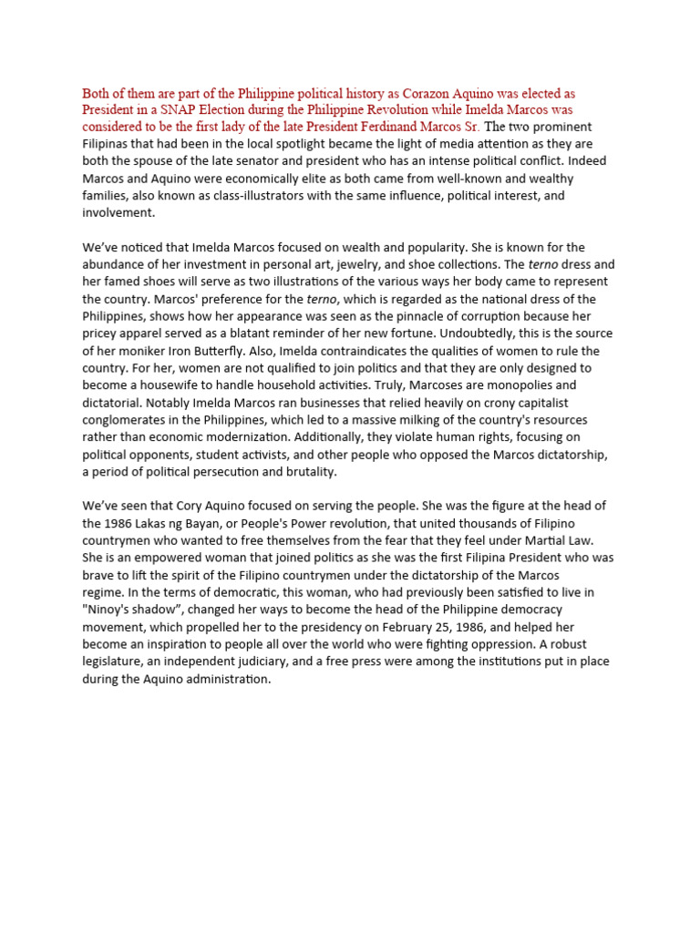 Fa6 RPH Manuscript | PDF | Corazon Aquino | Philippines