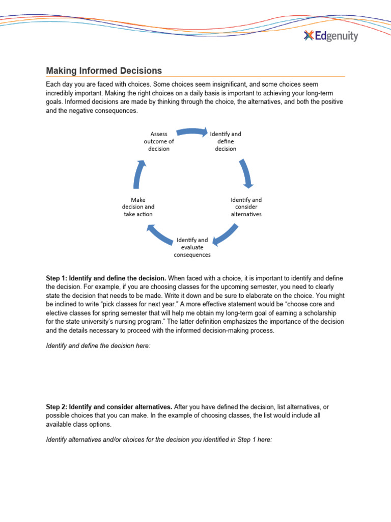 Decision Making Process - Student | PDF | Choice | Decision Making