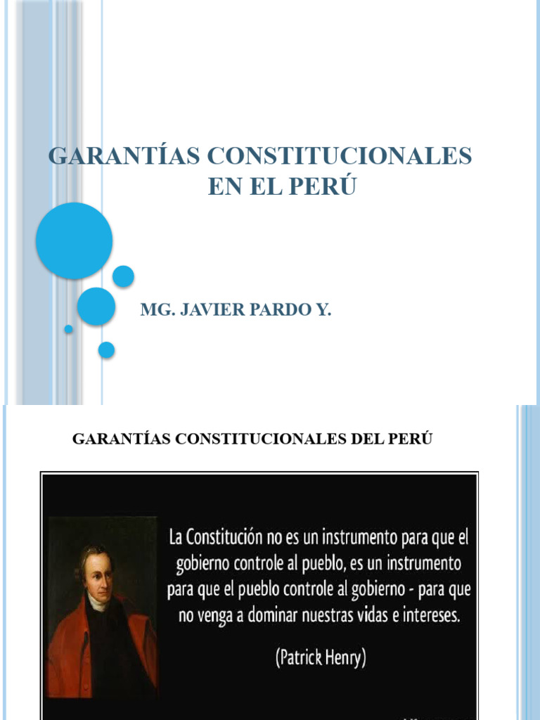 Semana 11 Garantías Constitucionales en El Perú PPT Resumen O.K | PDF | Constitución | Derecho ...