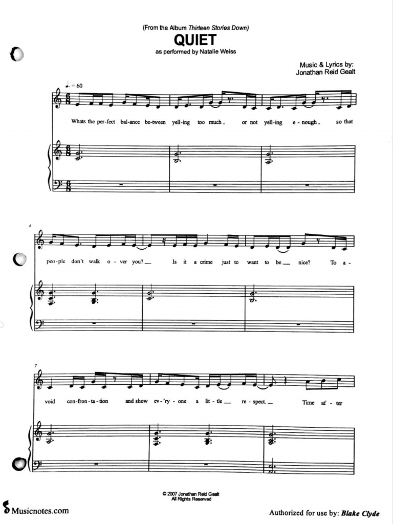 Quiet Male Key - Jonathan Reid Gealt | PDF