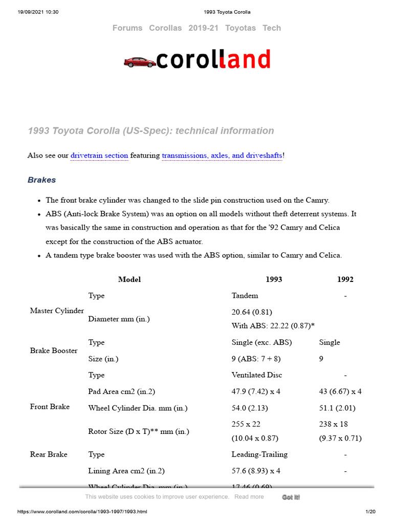 1993 Toyota Corolla | PDF
