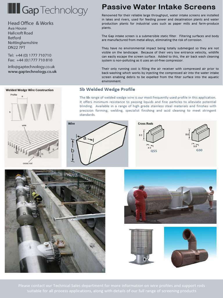 Passive Water Intake Screens | PDF | Construction | Welding