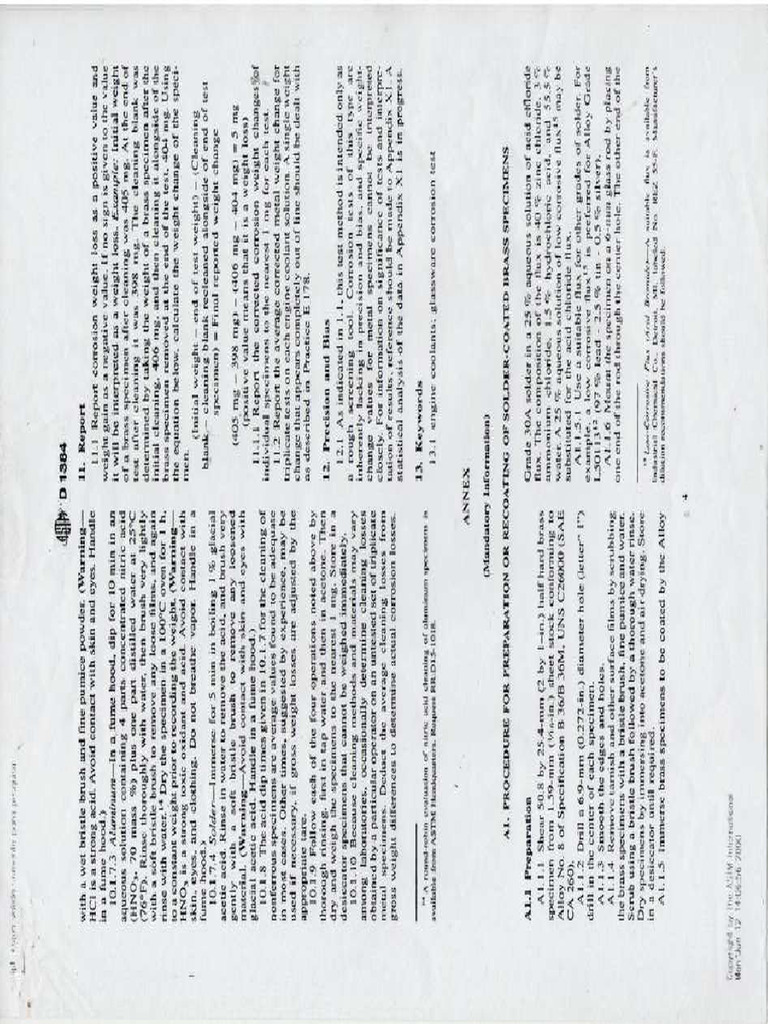 Astm - D1384 - 4 | PDF