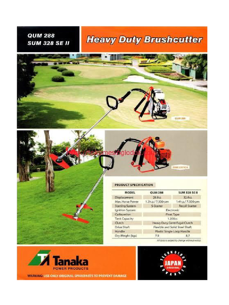 Brosur Mesin Rumput Tanaka SUM 328 SE II | PDF
