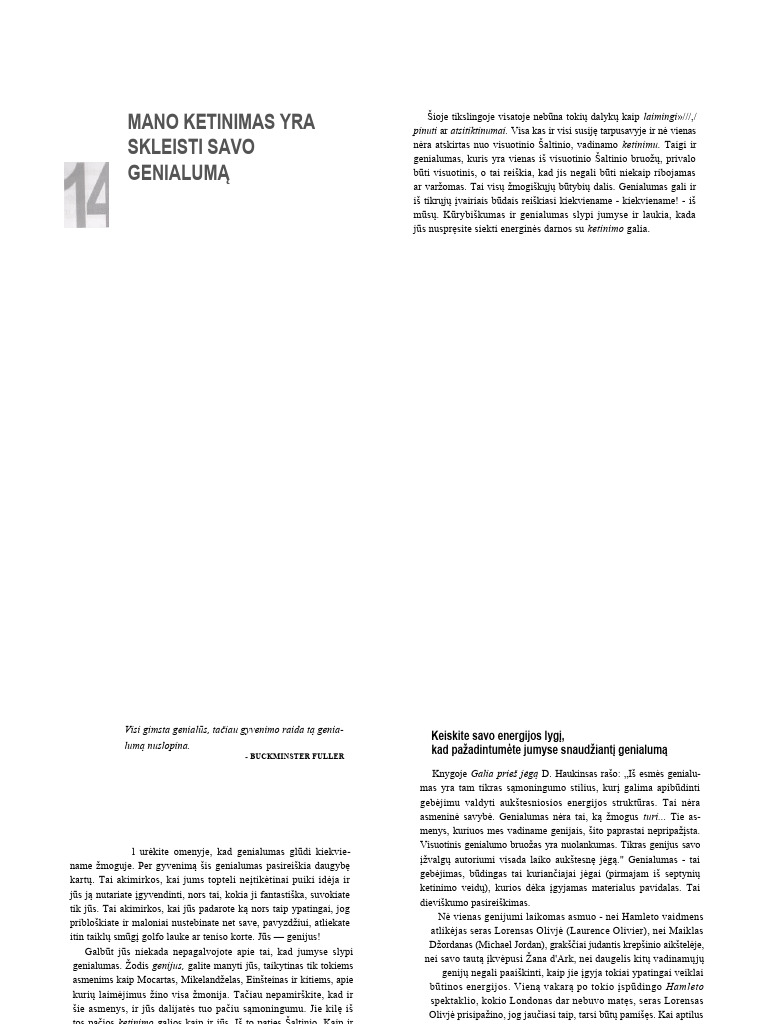 14 Mano Ketinimas Yra Skleisti Savo Genialumą | PDF