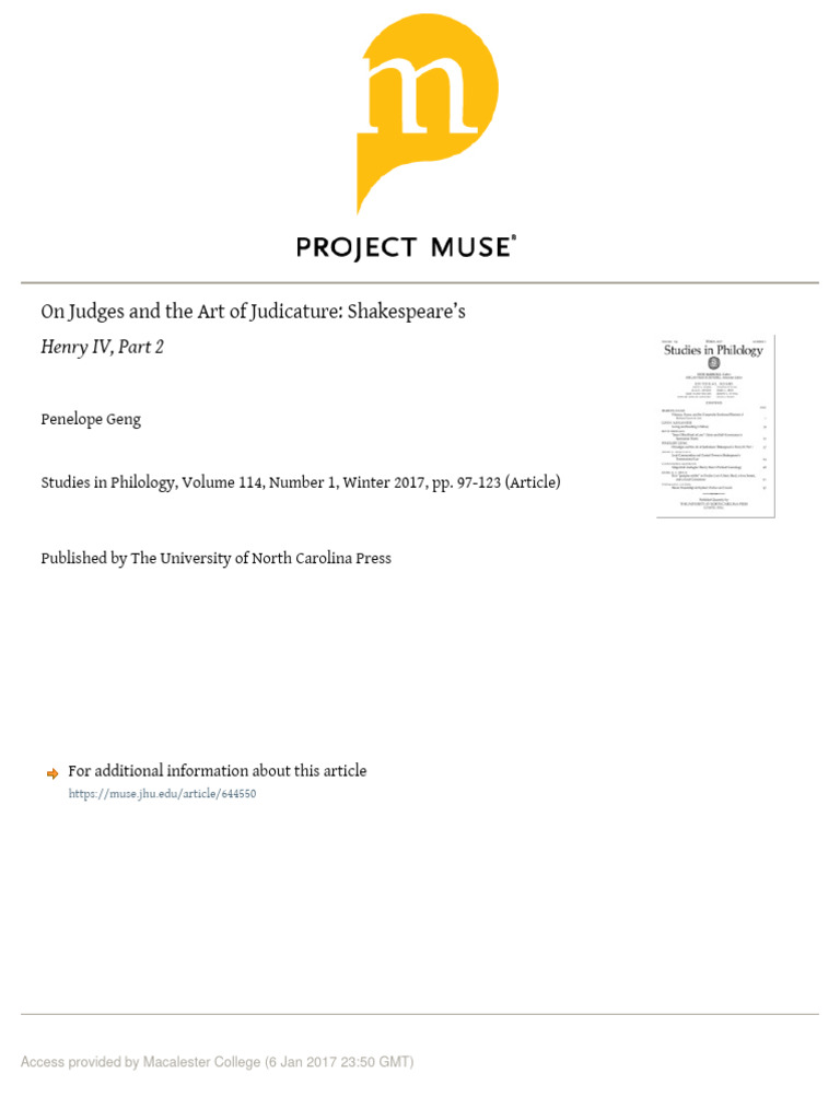 Shakespeare's Judges in Henry IV | PDF | Judge | Magistrate