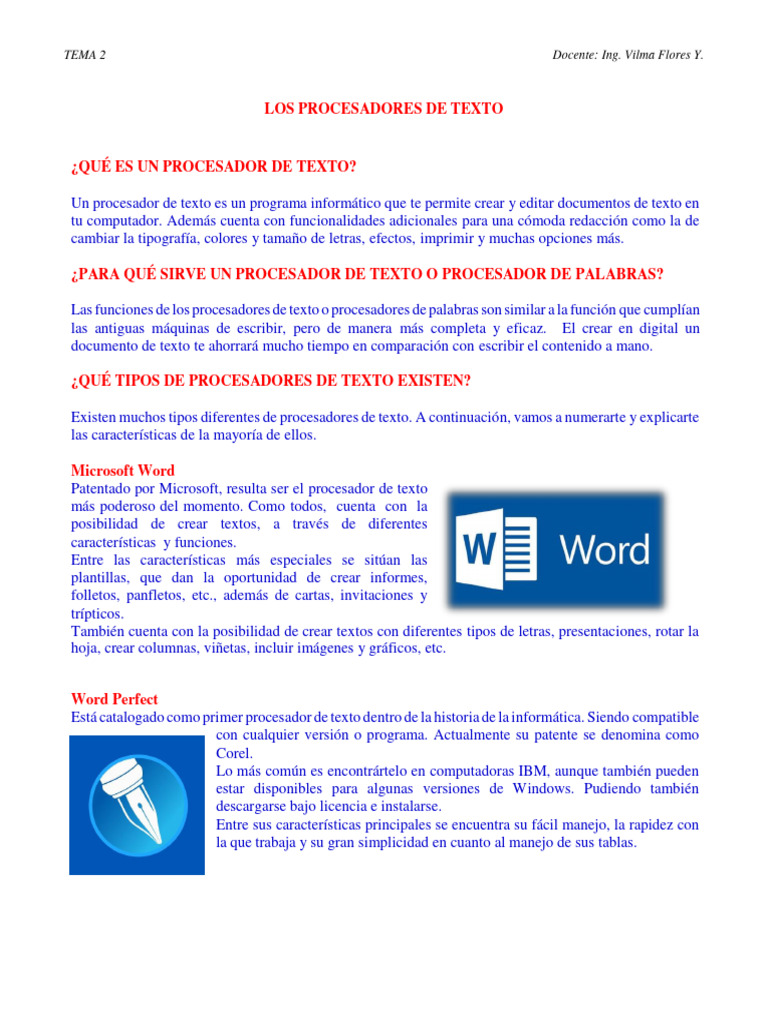 Tema 2 Procesadores de Texto | PDF | Procesador de textos | Microsoft Word