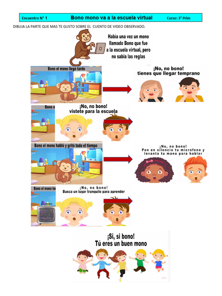 Bono el Mono y las Clases Virtuales | PDF