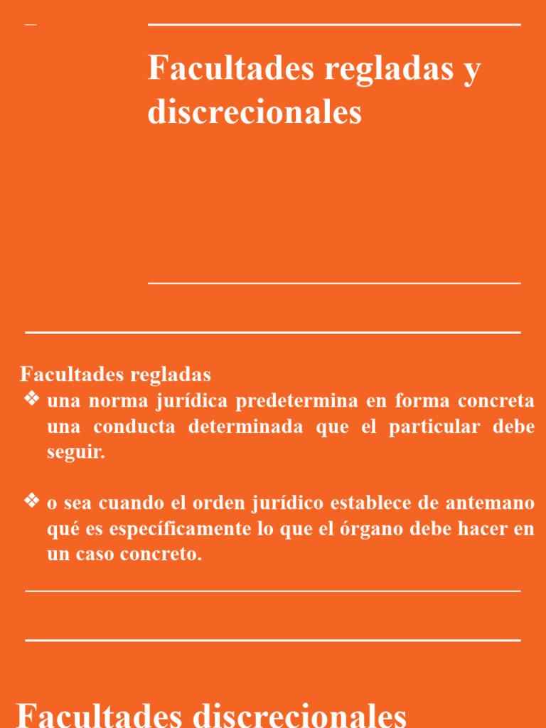 Facultades regladas y discrecionales | PDF