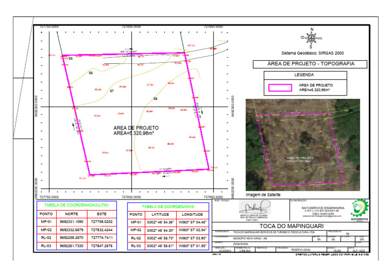 Mapa Area de Projeto Topografia-A3 | PDF | Navegação | Geofísica